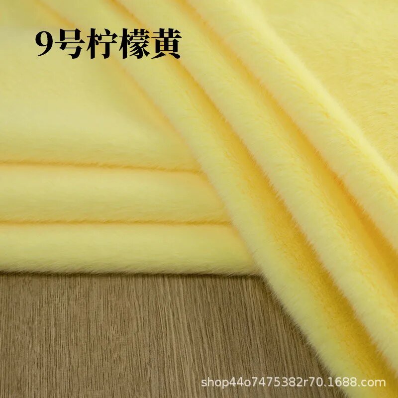 Искусственный мех норки 5 мм, ткань для рукоделия 0.5 м Желтый, 100x50cm, 8