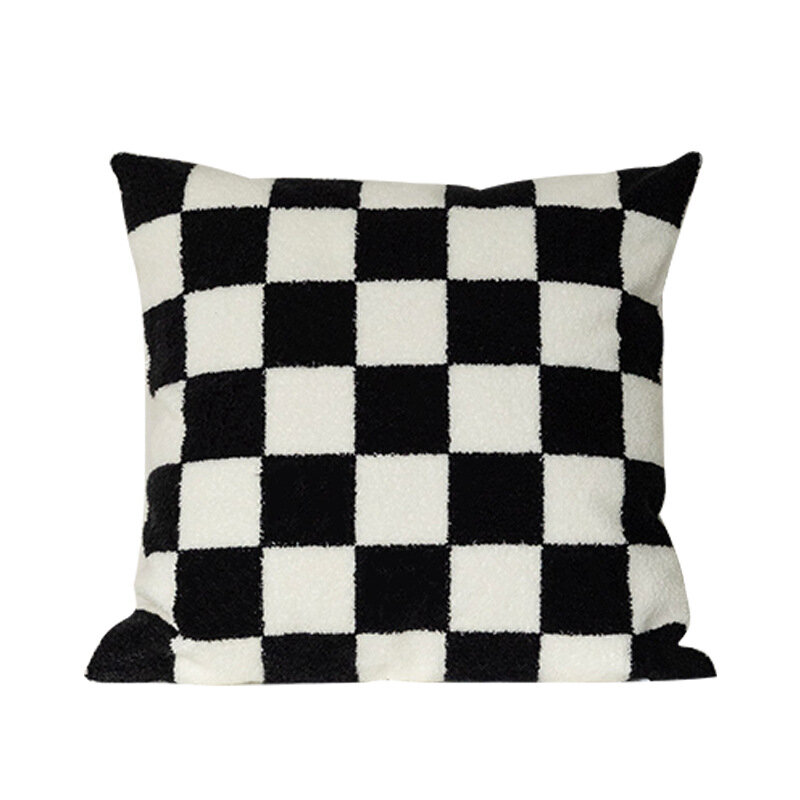 Современная простая квадратная подушка для дивана, новая полотенце, вышитая наволочка, подушка в клетку, 3D клетчатая подушка для подголовника кровати