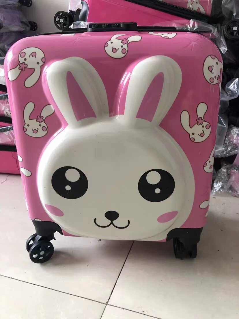 Детский чемодан на колесах, легкий, большой вместимости, дорожный чемодан с мультяшными животными, новый для детского сада и начальной школы