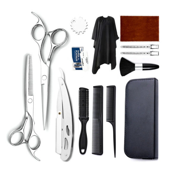 Набор ножниц для стрижки, эксклюзивный кросс-бордер, 6-дюймовые ножницы из нержавеющей стали 4CR, плоские зубчатые ножницы, филировочные ножницы, инструмент для челки, парикмахерские ножницы