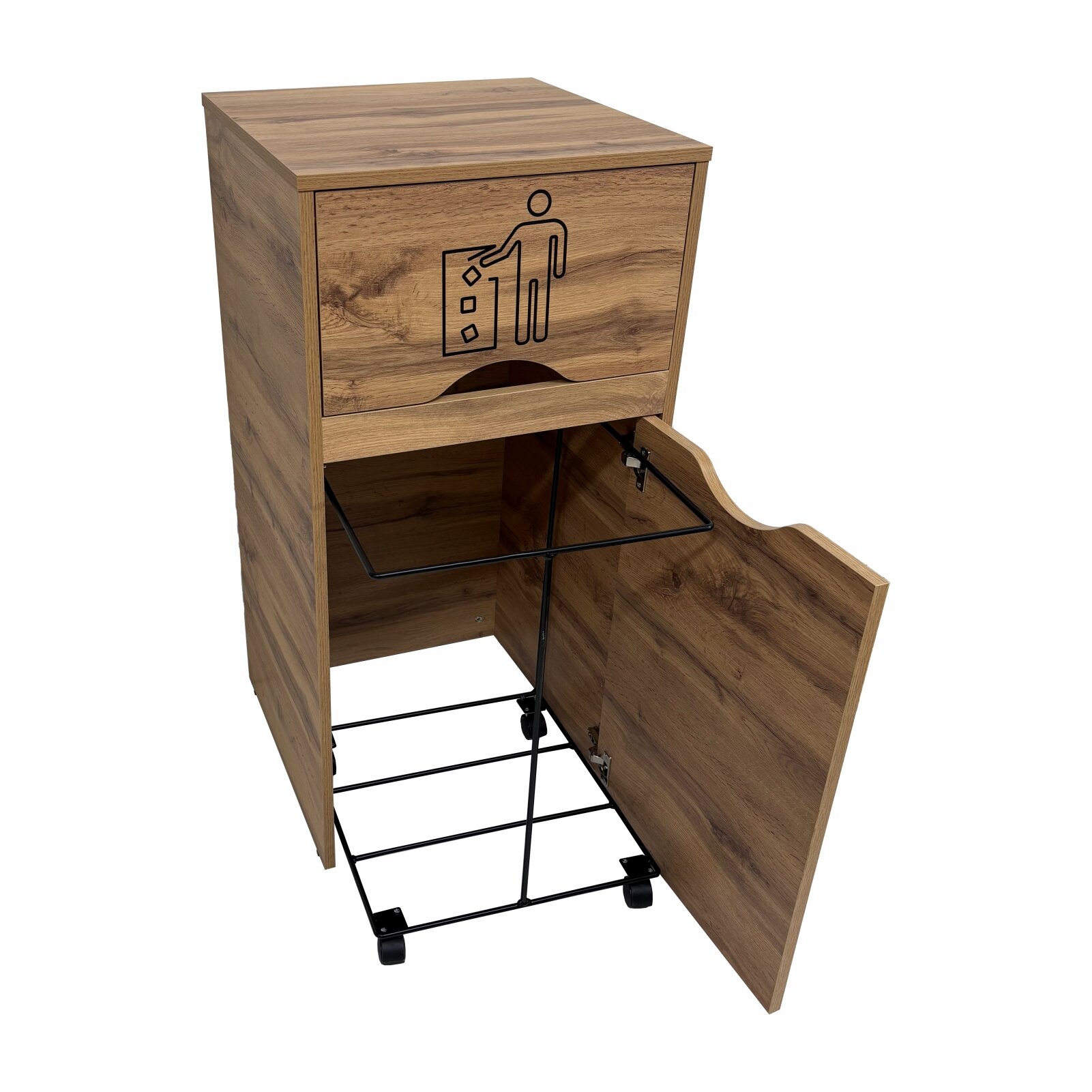 Мусорный бак для фудкорта/ Контейнер для мусора/ Урна для мусора 120 л, Дуб