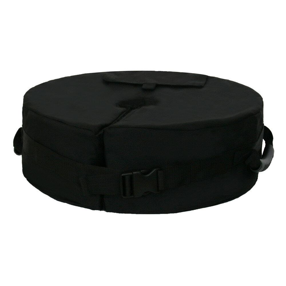 Песчаный мешок для основания зонта, весовой мешок для навесы, круглый песчаный мешок 18.9 дюймов с ручкой и застежкой для уличного солнцезащитного зонта, пляжного палатки, кемпинга, походного навеса, черный цвет, 600D оксфордская ткань, размер 48x15 см,