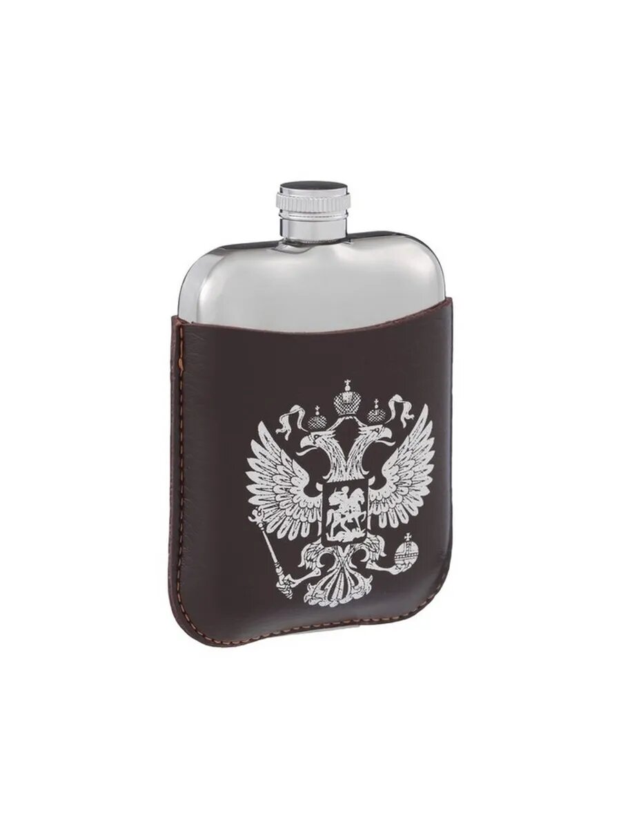 Элегантная металлическая фляжка с гербом