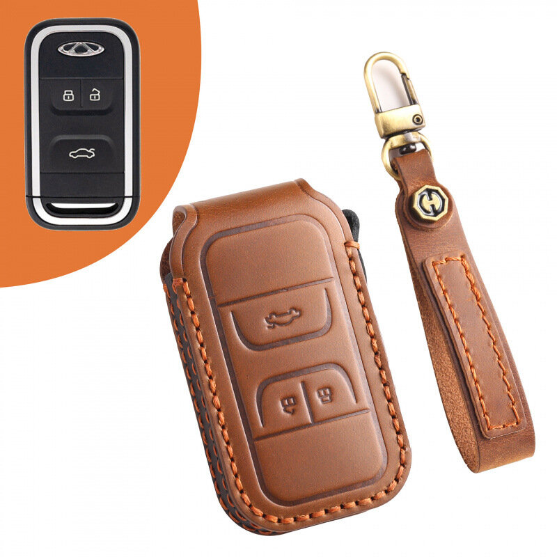 Подходит для чехла ключа Chery Xingtu TXL Lingyun LX Tiggo 3X из натуральной кожи 8P Arrizo 5 Plus
