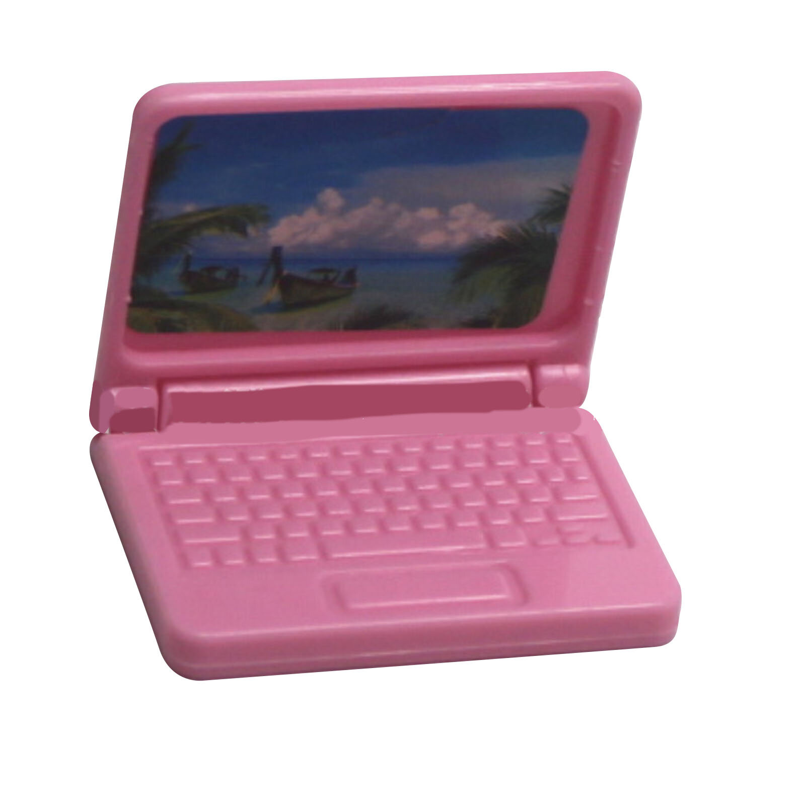 Миниатюрная обучающая игрушка-ноутбук для кукольного домика, имитирующая ноутбук, для девочек, розового цвета.