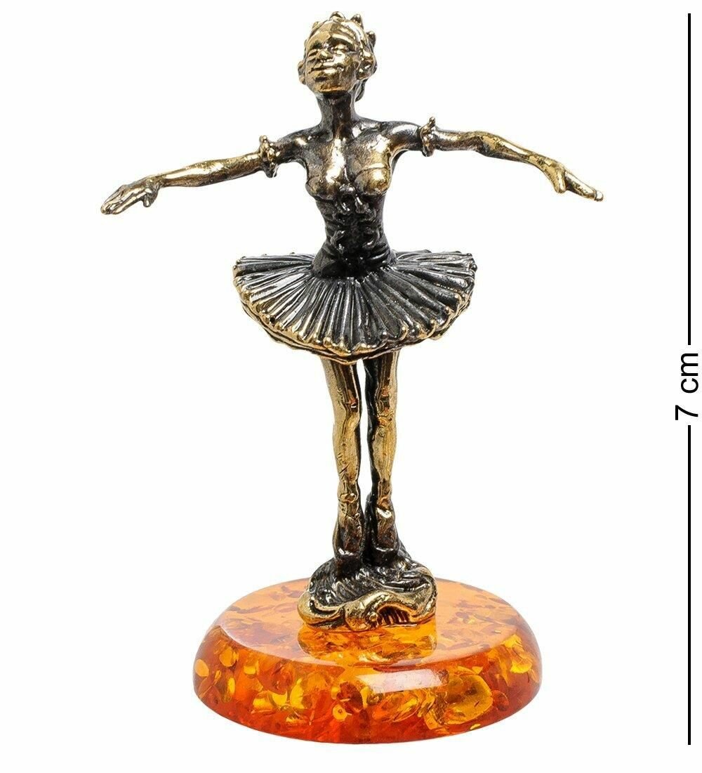 Фигурка Народные промыслы "Балерина", бронза, латунь, вставка янтарь, Россия