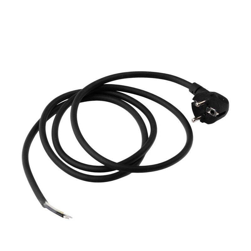 Volsten SR-LR2 (Сетевой кабель чёрный ПВС3х1 с угловой евровилкой, 3500Вт, 16А, земля, 1,5 м), цена за 1 шт.