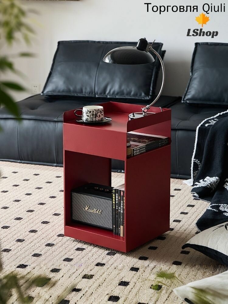 Прикроватная тумба красная металлическая эксклюзивная