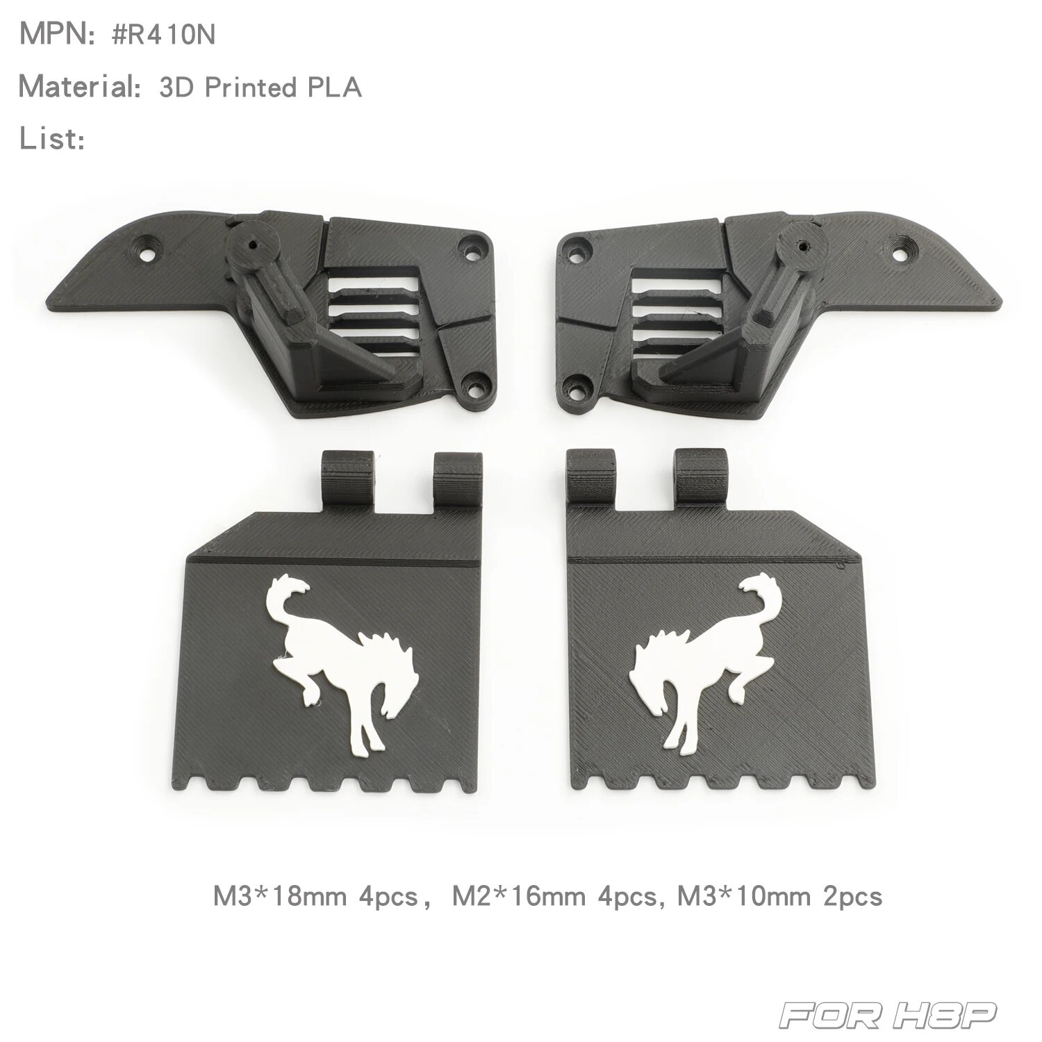 Брызговики и ступеньки MJX H8P Bronco, Серый, R410N