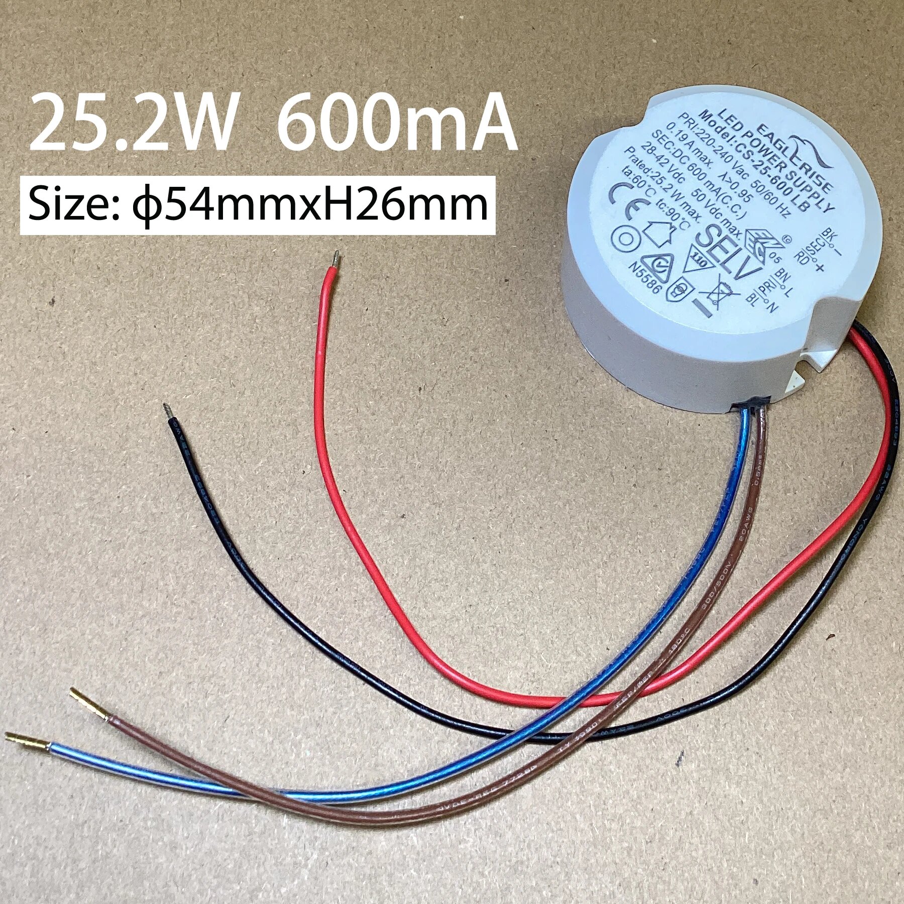 Eaglerise круглой светодиодный драйвер 30 Вт 700 мА 25.2W 28-42V 600mA