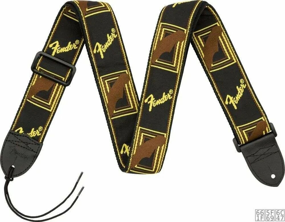 Ремень для гитары Fender Monogrammed Strap Black/Yellow/Brown 2"