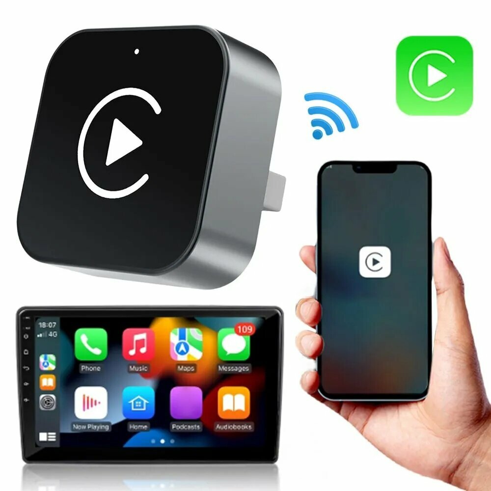 Беспроводной адаптер CarPlay Android Auto 2 в 1, подключи и играй, для автомобилей с заводской проводкой