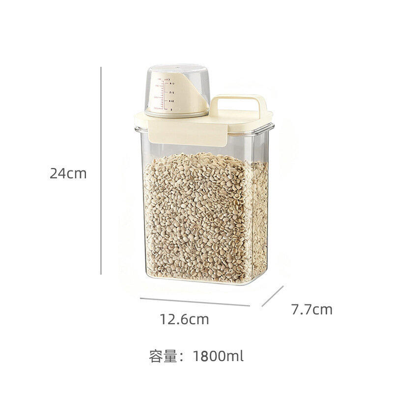 Банка для хранения зерна, кухонный мерный стакан, ведро для риса, утолщенное ведро для муки, защищенное от насекомых, банка для хранения, коробка для сохранения свежести и влаги для сухофруктов