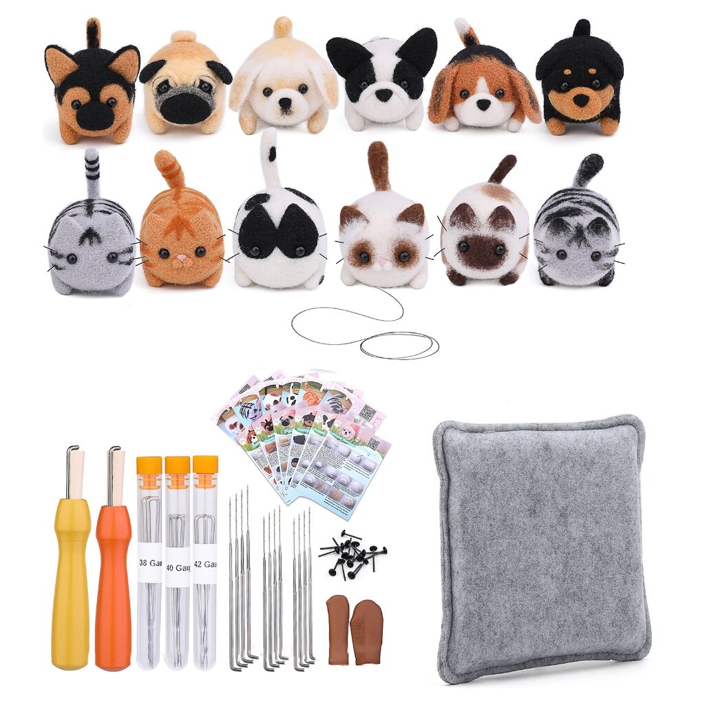 1 комплект из 12 шерстяных фетровых игрушек для потехи