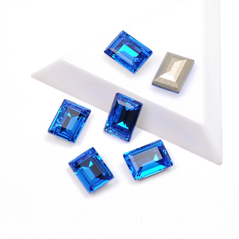 Стразы синие Sapphire 13x18mm (6шт)