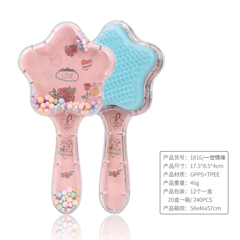 Новая прозрачная расческа, анти-заколка, массажная расческа, гладкая расческа для волос, милая пластиковая расческа, детская расческа с мультяшным дизайном