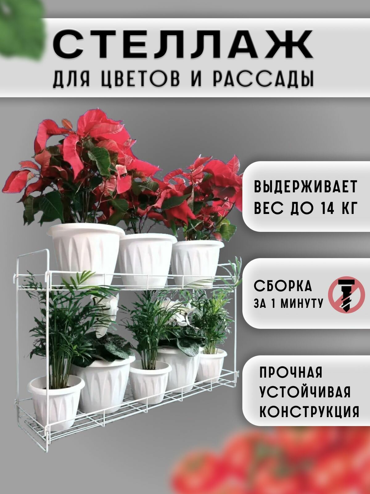 Подставка_для_цветов_и_рассады_2_полки сетка_730