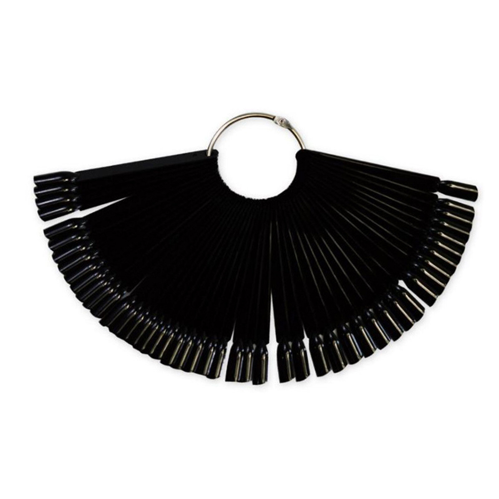 50 Pieces Nail Display Swatches False Nail Art Tips Display Practice Fan Board With Iron Circle, 50pcs, iron ring string, detachable, ABS material, tasteless
