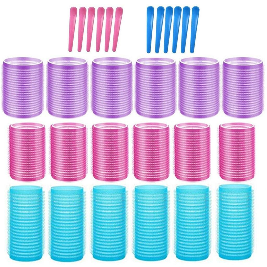 Набор бигуди для волос, самозацепляющиеся, 3 размера, с зажимами, 1 набор из 30 штук