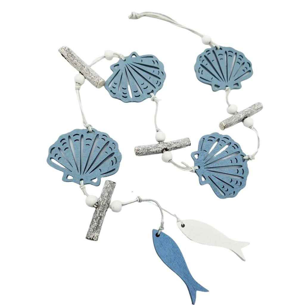 Морские ракушки на деревянной подвеске для дома, So