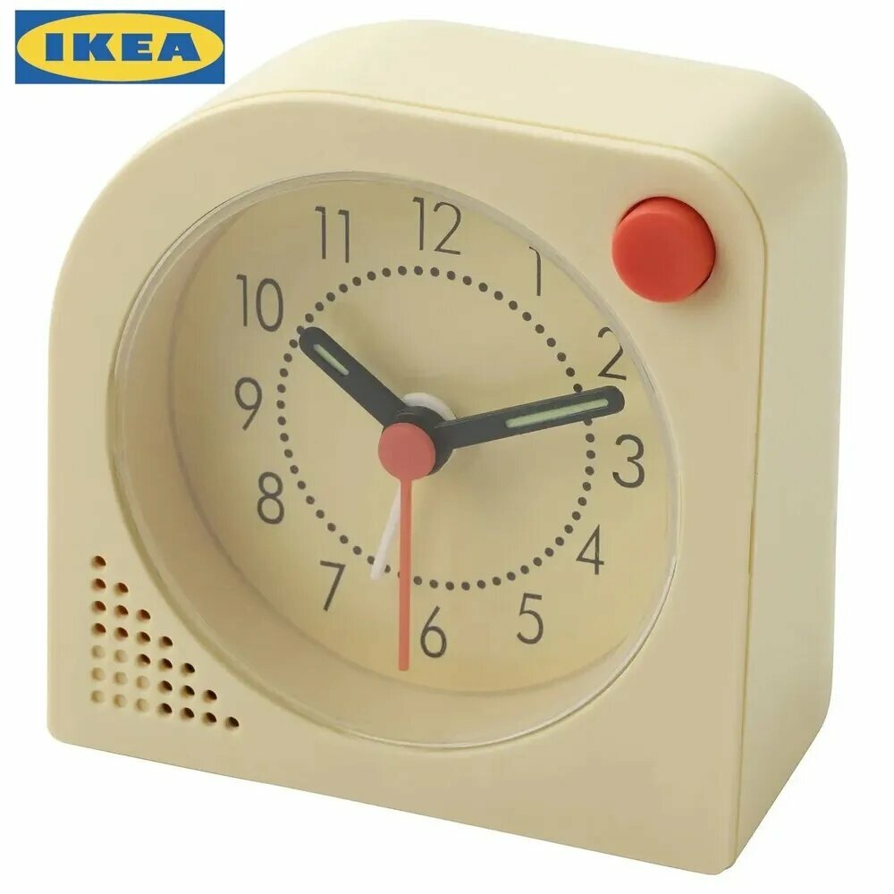 TJINGA IKEA ретро будильник, желтый, 8x8 см