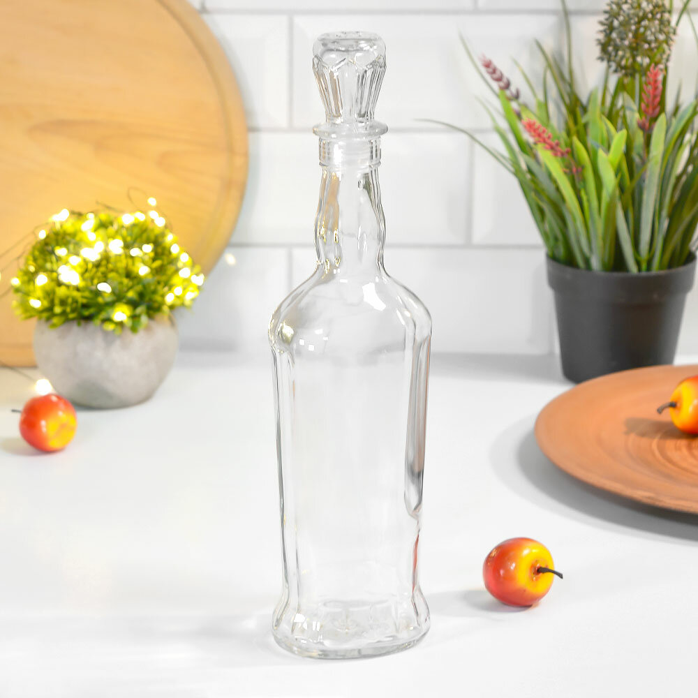 Графин-штоф 0,5 л "Дублин" стеклянный, 500 мл, прозрачный, с пробкой, серия "23 февраля"