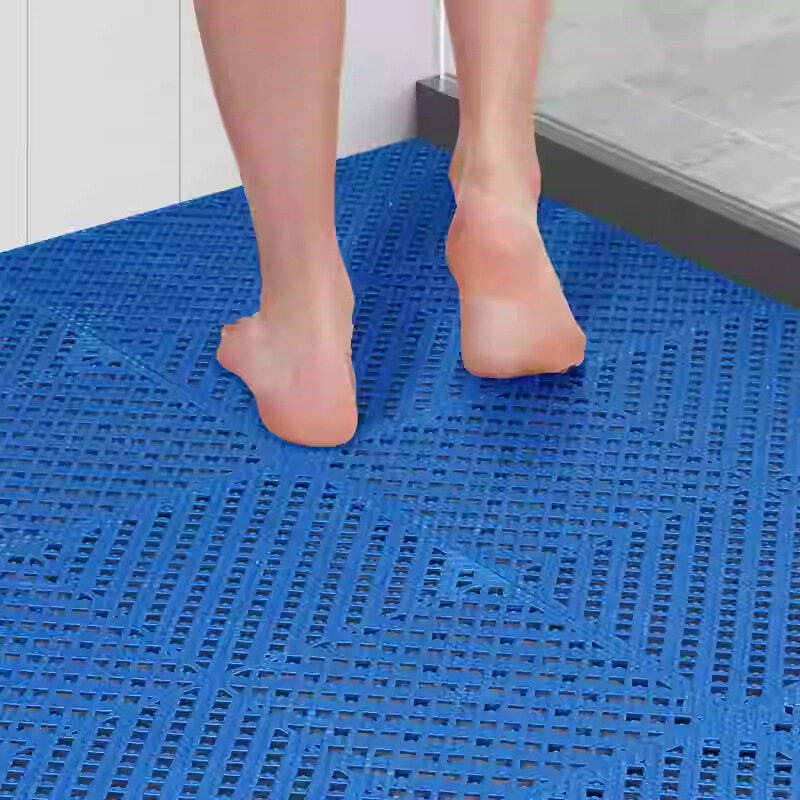 30x30 см Водонепроницаемый ПВХ Мат с Перфорацией Анти-Скользящий для Ванной, Бассейна, Кухни - Синий