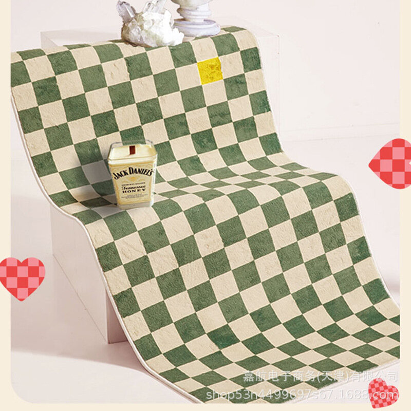 ⭐Современный простой ковер с имитацией кашемира в клетку для гостиной и кабинета, легко чистящийся коврик для пола, устойчивый к грязи коврик для спальни⭐