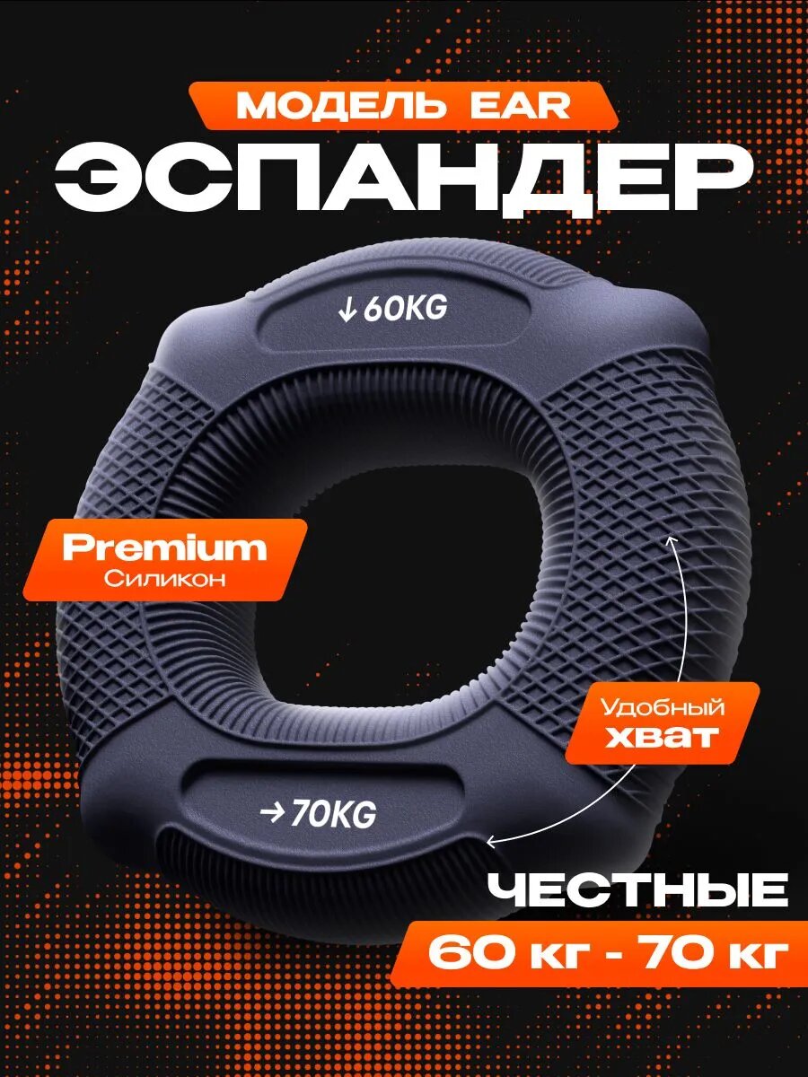 Эспандер кистевой EAR, нагрузка 60кг - 70кг, двойной