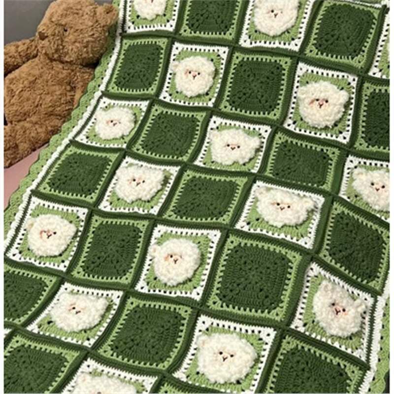 Набор материалов для пледа, ручная работа, DIY, вязаная пряжа, пэчворк, радужный плед, плед для кондиционера, ручная вязка, средней толщины, молочная хлопковая пряжа