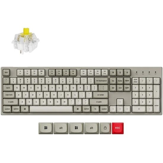 Клавиатура Keychron C2 Pro 8K, Banana Switches, проводная, Retro (C2PX-M4-RU)