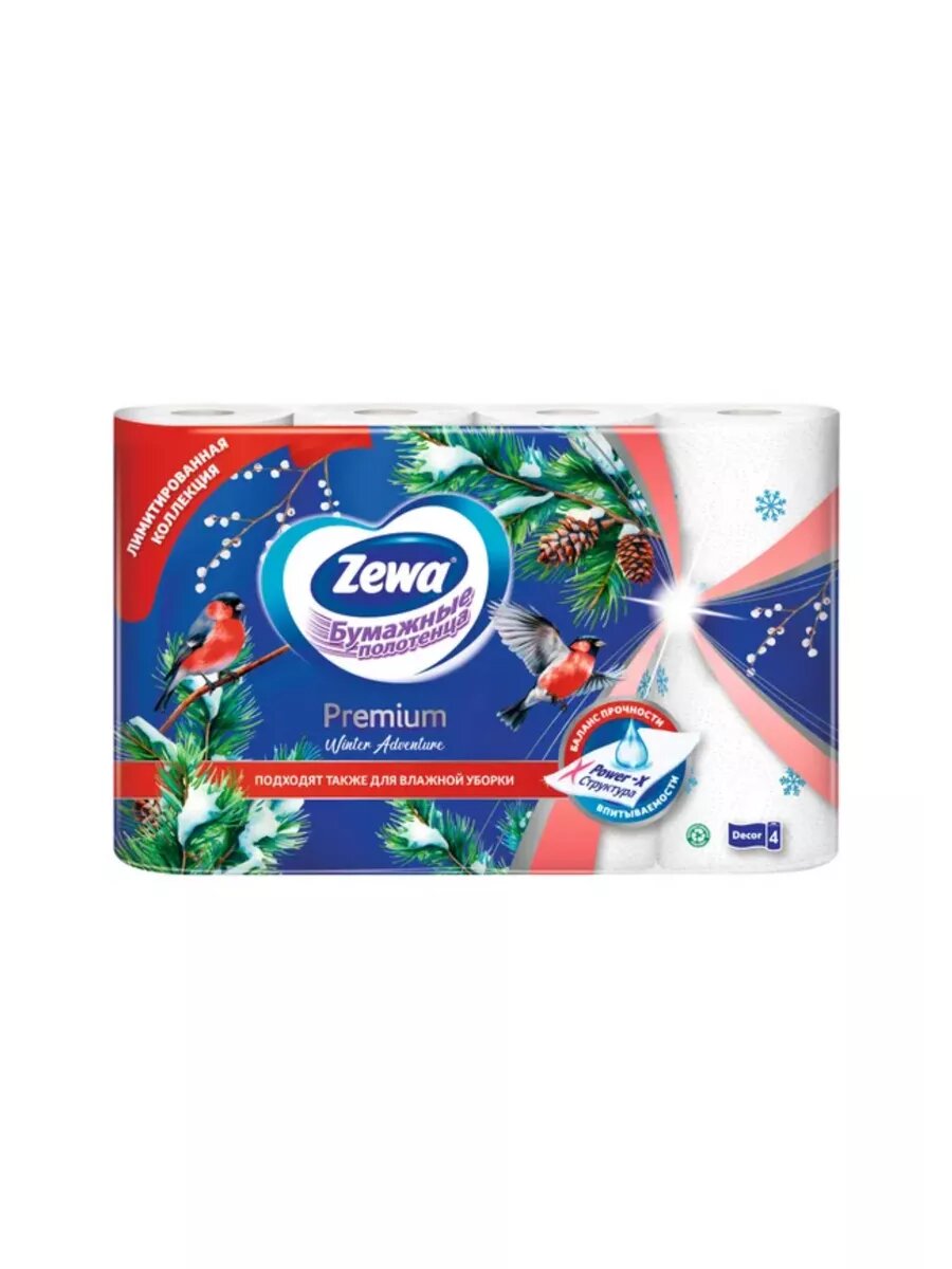 Полотенца бумажные Premium Декор, 4 рулона