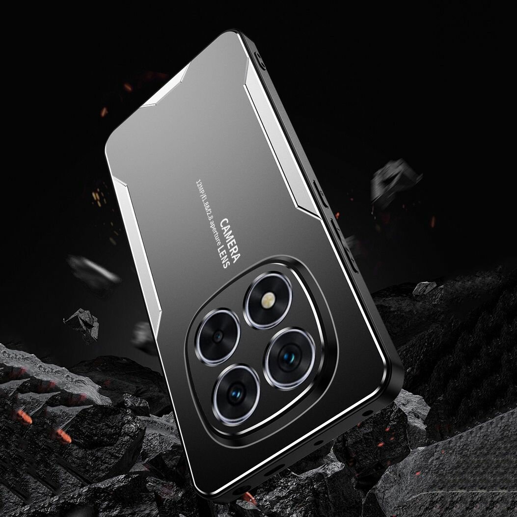 Подходит для мобильного телефона Xiaomi POCO M8 Pro 5G / POCO M8 Pro (5G) , защитного чехла для мобильного телефона, металлической задней пластины из алюминиевого сплава + бордюр из ТПУ