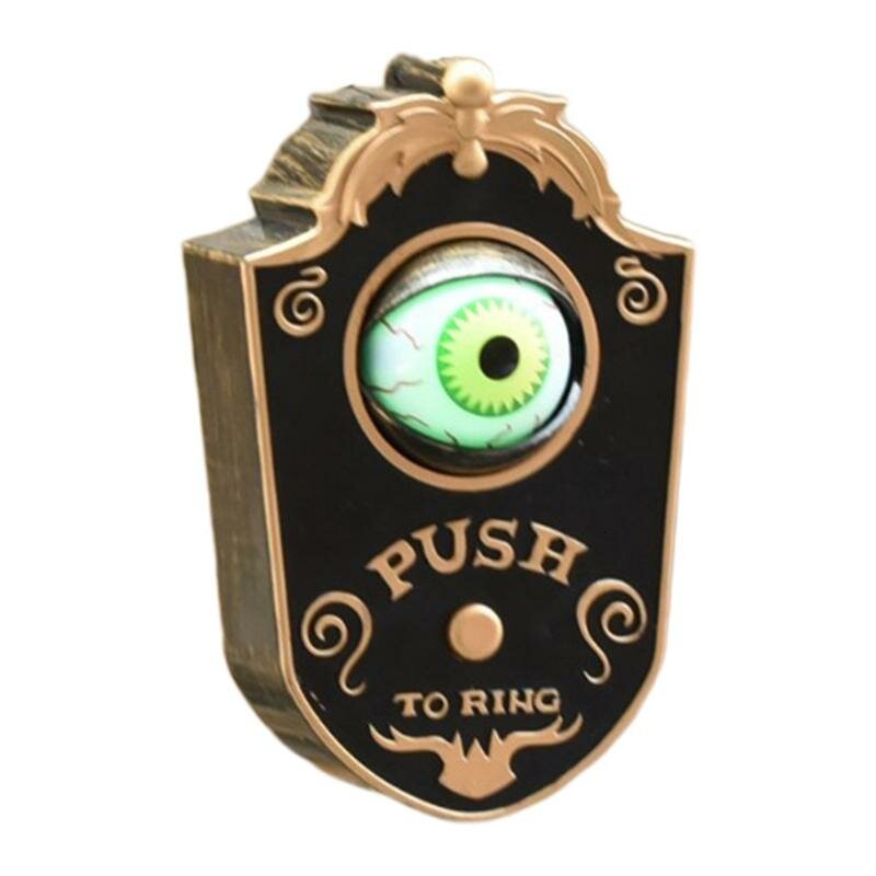 Светодиодный скелет с глазами и звуком для Хэллоуина, Одноглазый дверной звонок