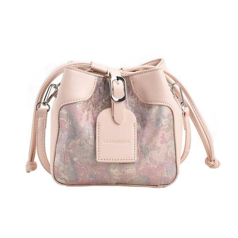 Фиолетовая сумка-ведро из искусственной кожи, Розовый