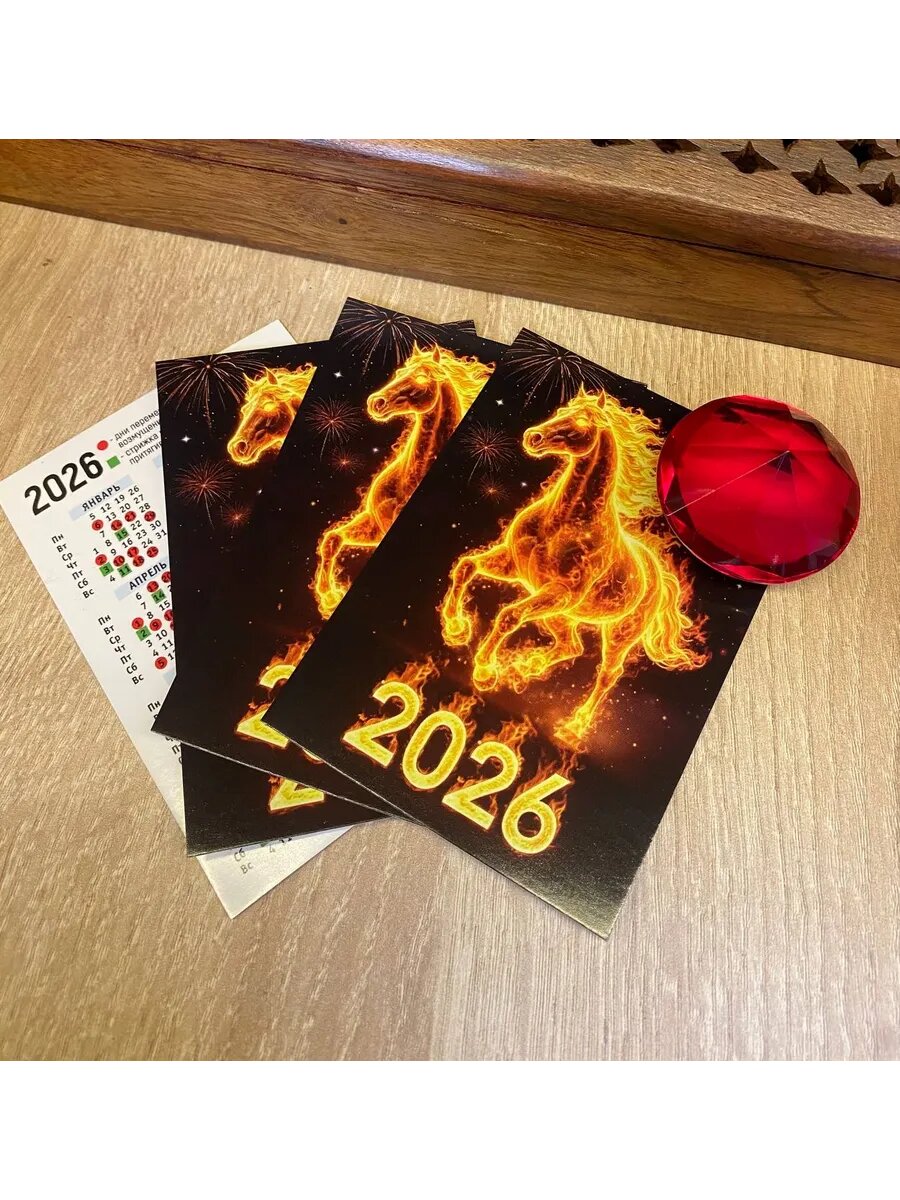 Календарь "Денежные стрижки на 2026 год Лошади" набор 4 шт