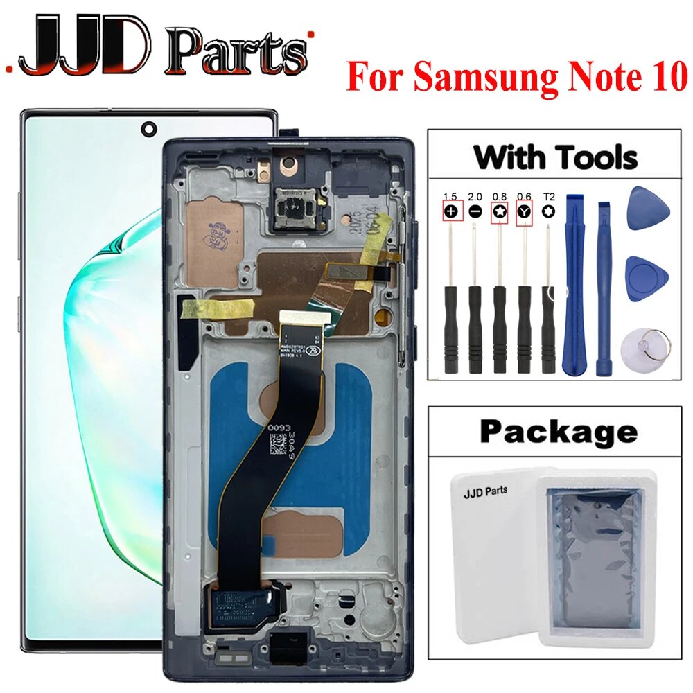 TFT ЖК-дисплей для Samsung Galaxy Note 10 Plus ЖК-дисплей с рамкой, дигитайзер сенсорного экрана в сборе, запасные части для Note 10 LCD (Note10 Plus) Black