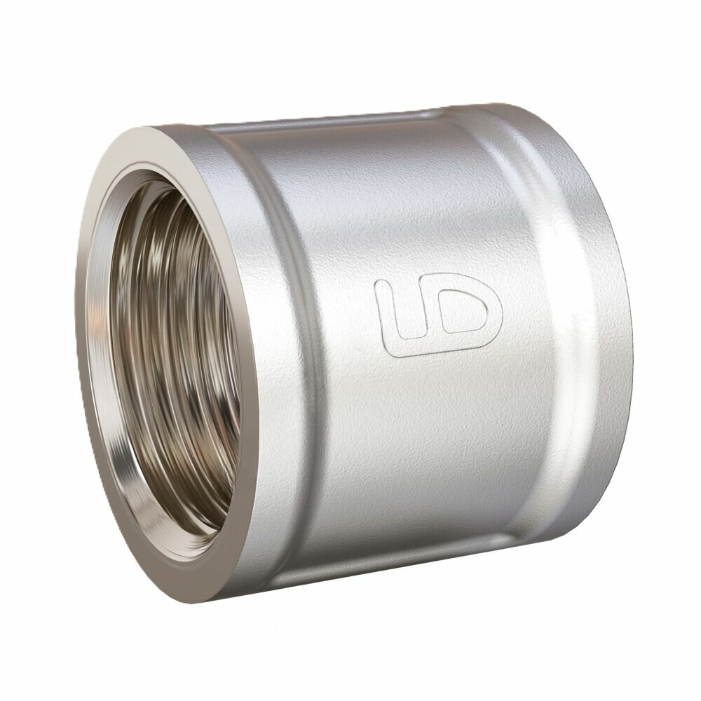 Муфта латунь никель Ду 32 (1 1/4") ВР/ВР LD LD.67.506.32