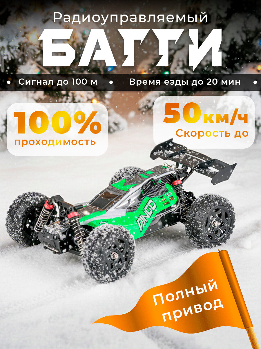 Машинка на пульте управления Remo Hobby Dingo 1651 4WD RTR, багги масштаб 1:16, зеленый