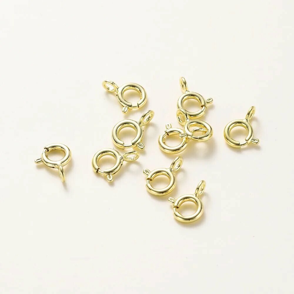 Замок ювелирный шпрингельный, цвет светлое золото , 10 шт, 5.5 мм