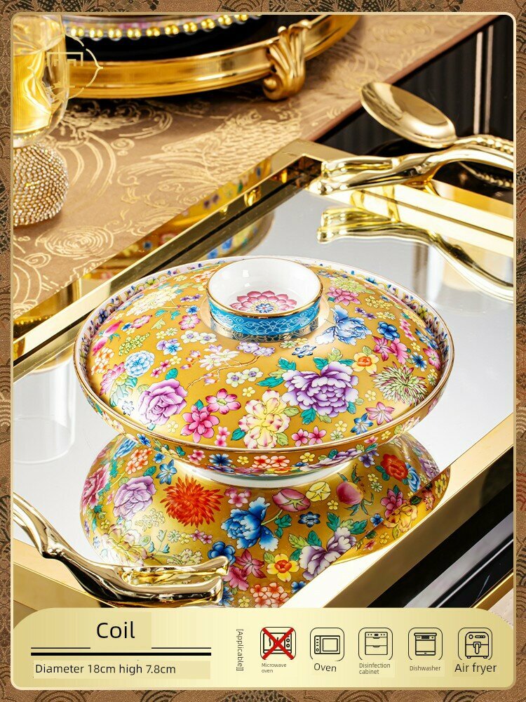 Соединенная посуда с рисунком Enamel Cai Xia - Jin Cheng Gong Yi, керамическая кухонная утварь