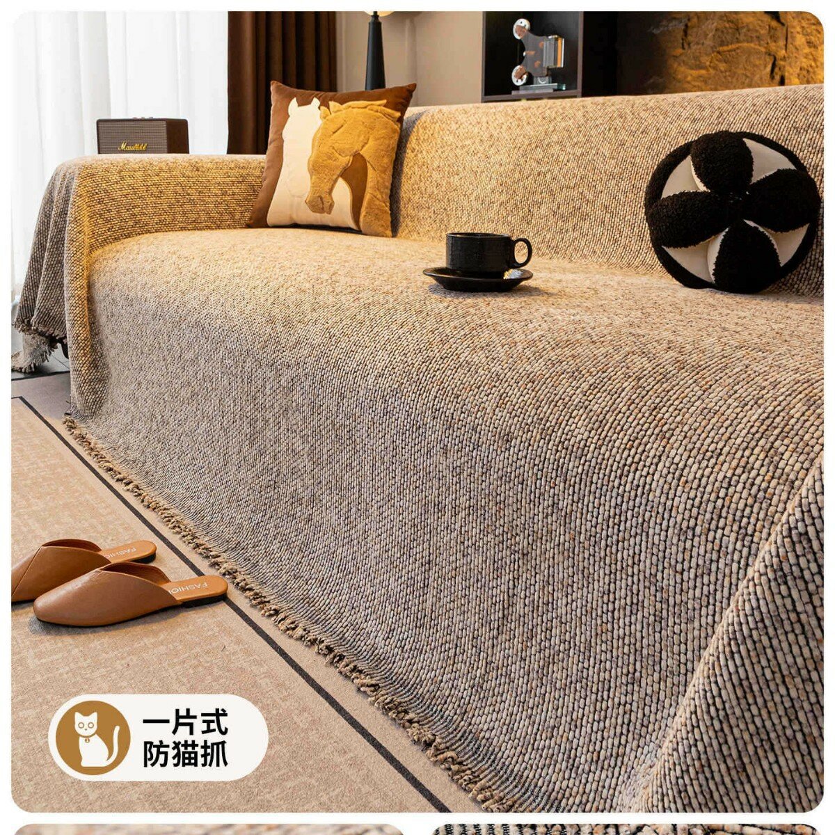 Легкая роскошь, высококачественный чехол для дивана 2025 года, новая модель, универсальный чехол для дивана на все сезоны, нескользящий чехол для дивана, плед