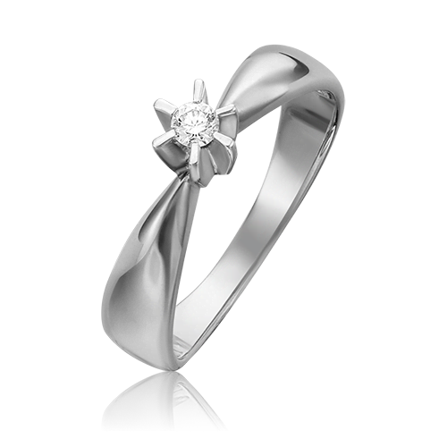 Кольцо, белое золото, 585 проба, бриллиант