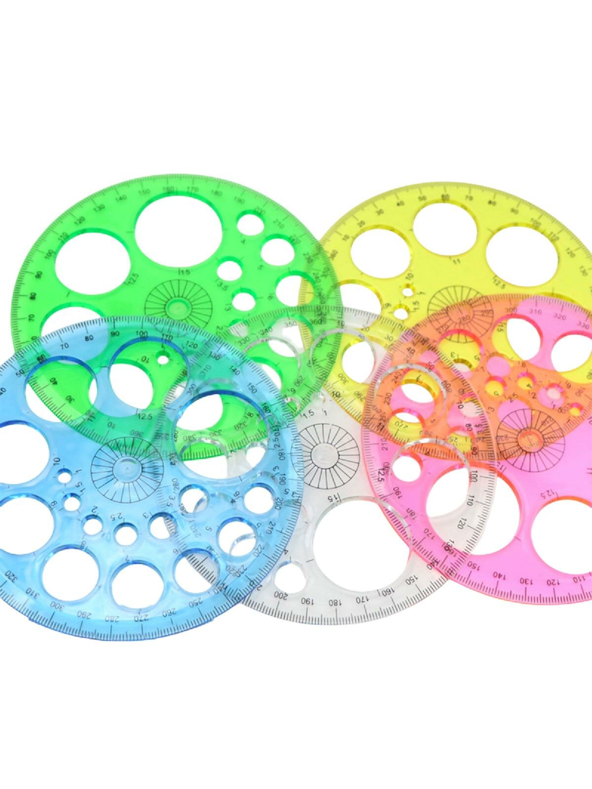 5 шт./компл. Транспортир круга Шаблон круга Трафарет круга для рисования