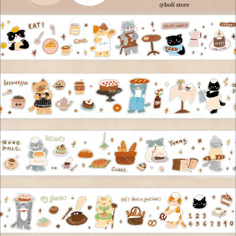 【Полный рулон】Волнообразные частицы, магазин, вырубная лента, конфеты, еда, путешествия, персонажи, соль, серия, легкие ретро-наклейки для дневника