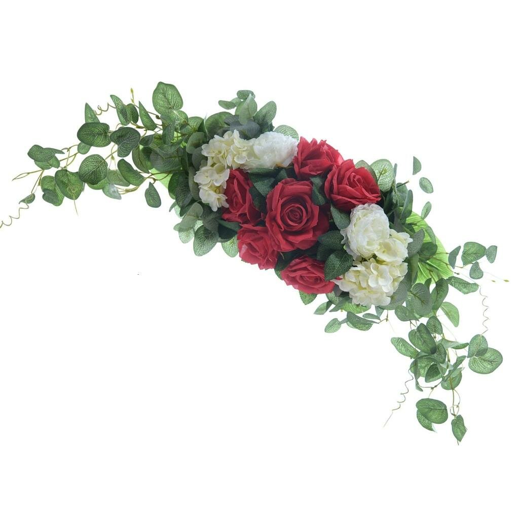 Рождественский венок ручной работы для двери и стены, красный