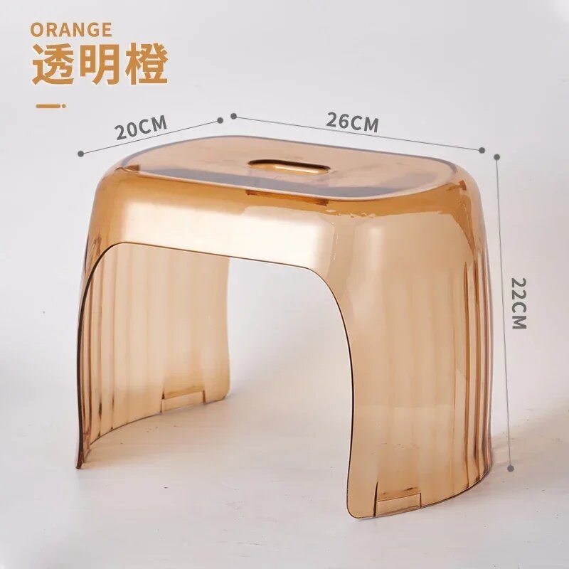 Прозрачный пластиковый стул для ванной комнаты, душ, кемпинг, маленький табурет для style11