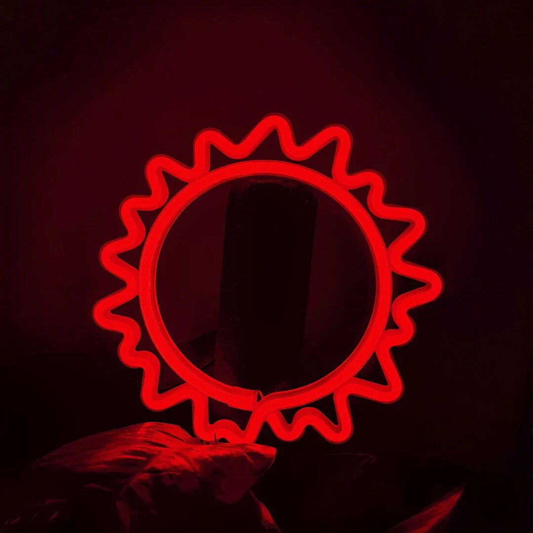 Солнечный Светодиодный Неоновый Свет, Художественный Декоративный Настенный Светильник С Питанием От USB/аккумулятора Для Спа.