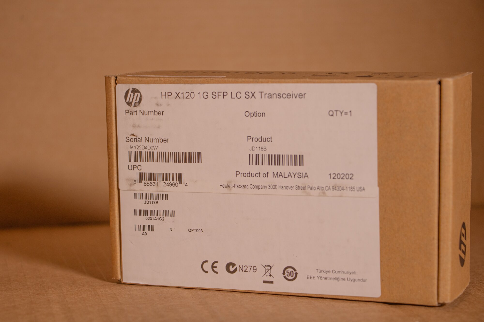 Сетевое оборудование HP JD118B Трансивер HP X120 1G SFP LC SX