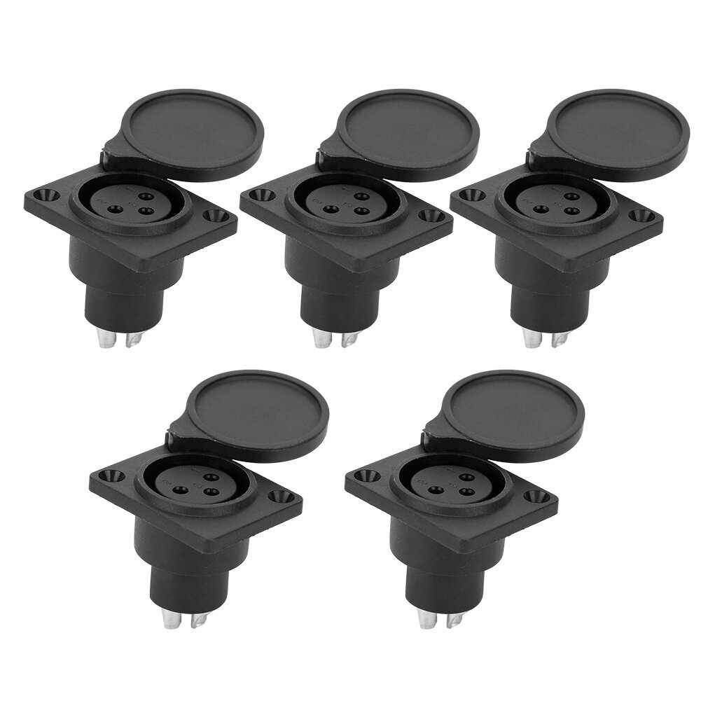5pcs 3pin xlr Водонепроницаемой женской панели шасси аудиозребки для разъема микрофона для питания